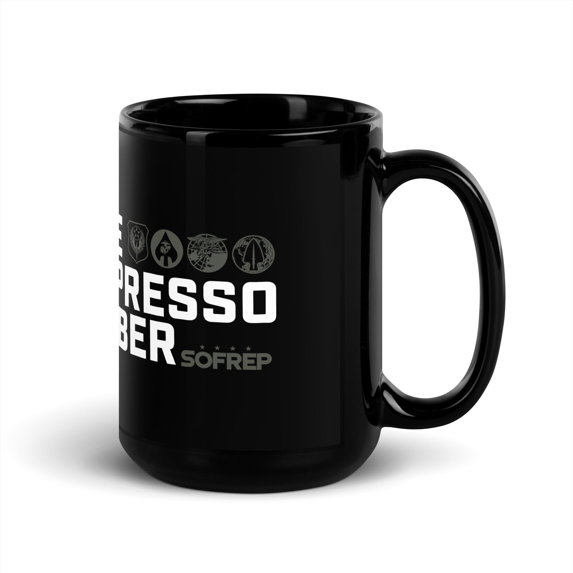 De Opresso Liber Motto 15oz Black Glossy Mug